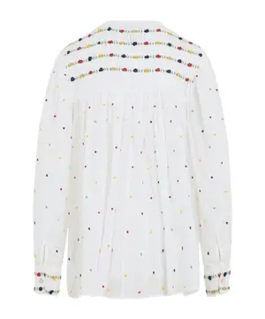 Farm Rio Smocked Embroidered Blouse - No