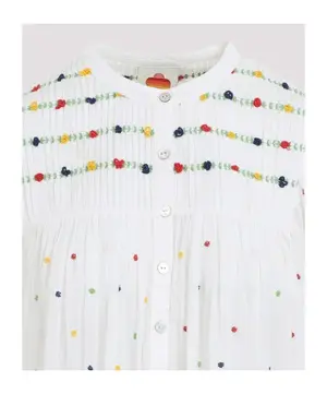 Farm Rio Smocked Embroidered Blouse - No