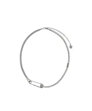 Versace Safety Pin Pendant Necklace