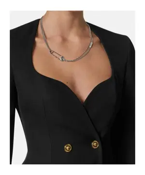 Versace Safety Pin Pendant Necklace