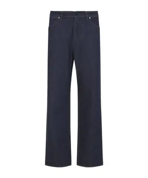 Stone Island Logo Patch Straight Leg Jeans - No