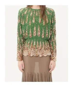 Valentino Garavani Chiffon Embroidered Sequin Top - No