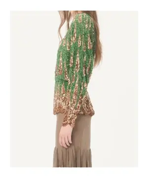 Valentino Garavani Chiffon Embroidered Sequin Top - No