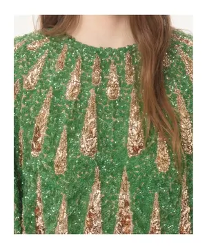 Valentino Garavani Chiffon Embroidered Sequin Top - No