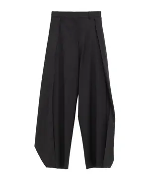 Loewe Loewe Pleated Ruffled Trousers Black