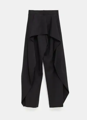Loewe Pleated Ruffled Trousers - Black