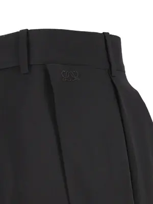 Loewe Pleated Ruffled Trousers - Black