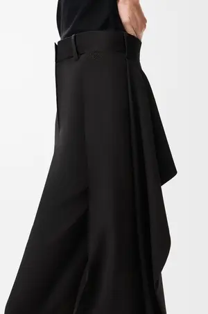 Loewe Pleated Ruffled Trousers - Black