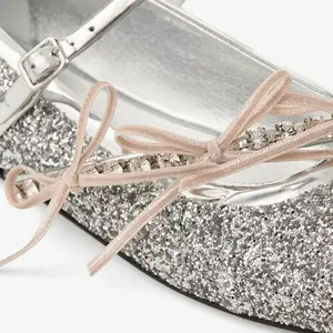 JIMMY CHOO Loli Ballet Ballerina Shoes - Silver/macaron