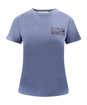 GOLDEN GOOSE Logo Printed Crewneck T-shirt - Blue