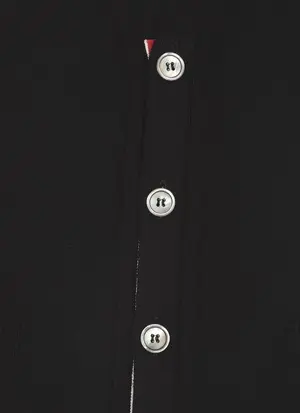 Thom Browne 4-bar V-neck Knitted Cardigan - Black