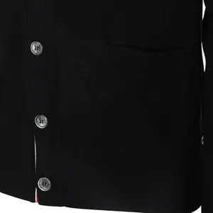 Thom Browne 4-bar V-neck Knitted Cardigan - Black