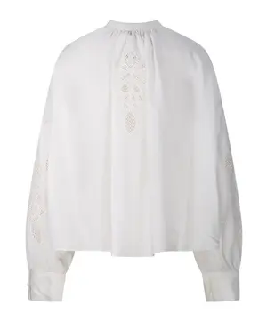 FORTE_FORTE Embroidered Round Neck Long Sleeve Shirt