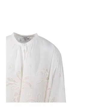FORTE_FORTE Embroidered Round Neck Long Sleeve Shirt