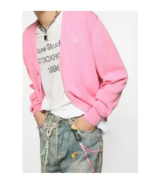 Acne Studios Appliqué V-neck Cardigan - Light Rose Pink