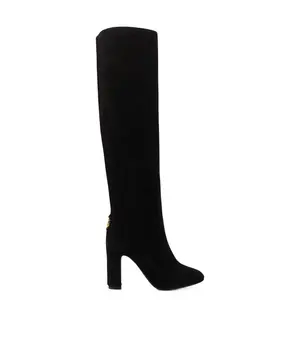 Dolce & Gabbana Knee-high Logo Boots With Block Heel
