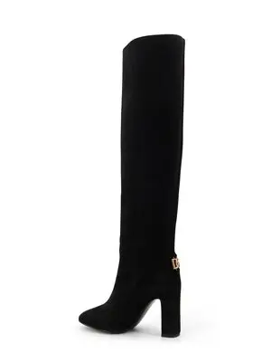 Dolce & Gabbana Knee-high Logo Boots With Block Heel