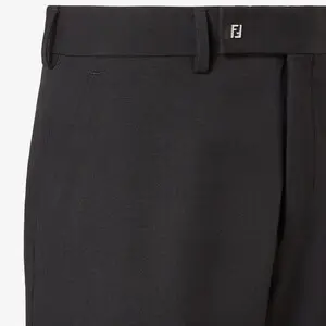 Fendi Tailored Straight-leg Trousers With Micro Ff Logo Detail - Black