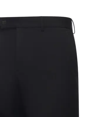 Fendi Tailored Straight-leg Trousers With Micro Ff Logo Detail - Black