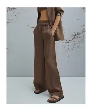 Marella Straight-fit Silk Trousers - Brown