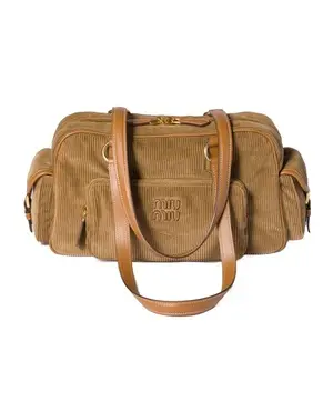 Miu Miu Corduroy Pocket Top-handle Bag - Cinnamon