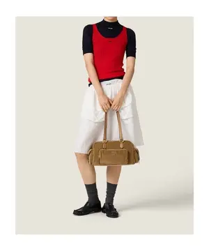 Miu Miu Corduroy Pocket Top-handle Bag - Cinnamon