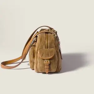 Miu Miu Corduroy Pocket Top-handle Bag - Cinnamon