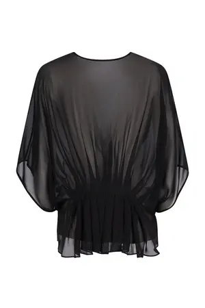 Max Mara Ombré Deep V-neck Blouse - Black