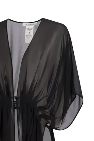 Max Mara Ombré Deep V-neck Blouse - Black
