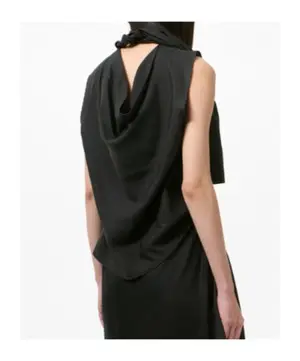 Our Legacy Sleeveless Draped Top With Adjustable Tie - Black
