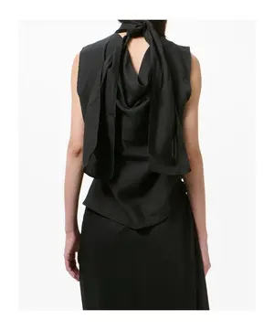Our Legacy Sleeveless Draped Top With Adjustable Tie - Black