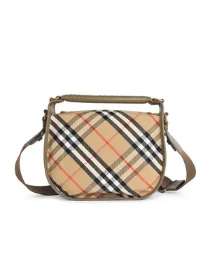 Burberry Small B-clip Checked Tote Bag - Brown