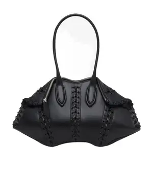 Alexander McQueen Manta Corset Lace-up Shoulder Bag - Black