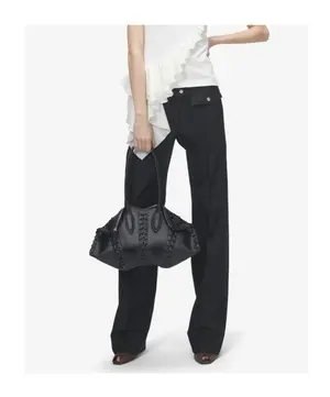 Alexander McQueen Manta Corset Lace-up Shoulder Bag - Black