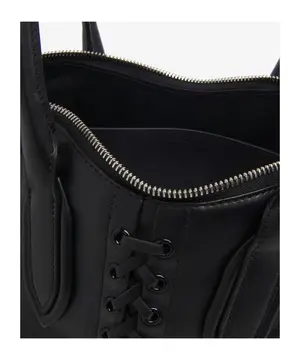 Alexander McQueen Manta Corset Lace-up Shoulder Bag - Black