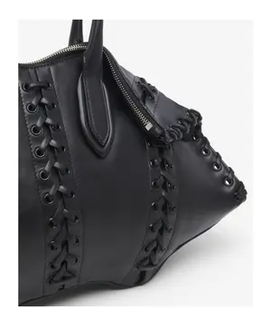 Alexander McQueen Manta Corset Lace-up Shoulder Bag - Black