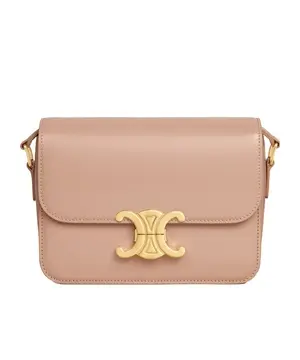 Celine Teen Triomphe Bag In Shiny Calfskin - Soft Peach