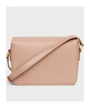 Celine Teen Triomphe Bag In Shiny Calfskin - Soft Peach