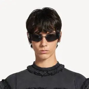 Balenciaga Wrap-around Sunglasses With D-frame Shape - Silver