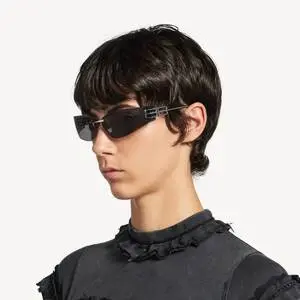 Balenciaga Wrap-around Sunglasses With D-frame Shape - Silver