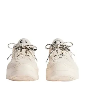 Balenciaga Hamptons Platform Sneakers - Beige/black