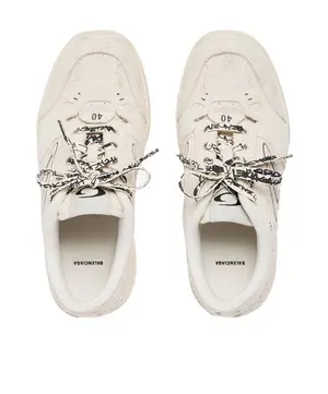 Balenciaga Hamptons Platform Sneakers - Beige/black