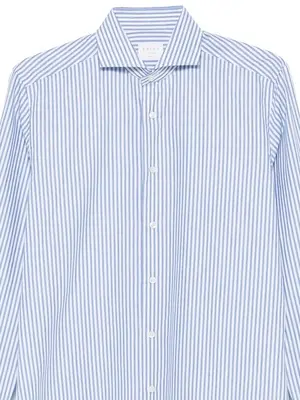 XACUS Striped Cotton Shirt - Blue
