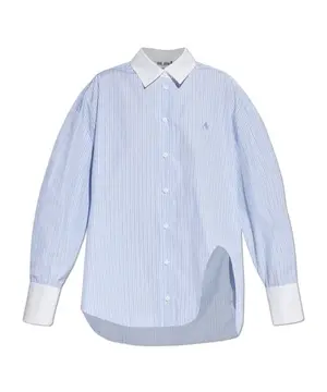 Attico Striped Logo Embroidered Shirt - Blue