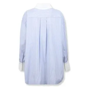Attico Striped Logo Embroidered Shirt - Blue