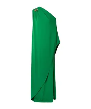 Oscar De La Renta One-shoulder Embellished Cady Dress - Green