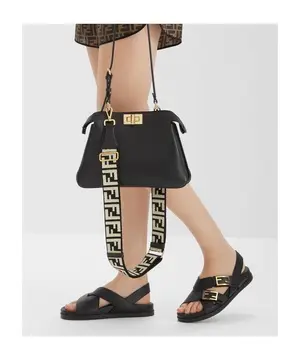 Fendi Ff Baguette Cross-over Slides