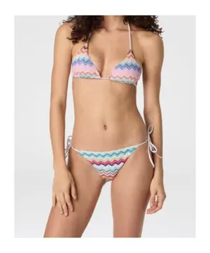 Missoni Pixel-effect Zigzag Pattern Triangle Bikini Set - Multicoloured