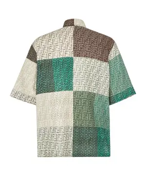 Fendi Panelled Collared Short-sleeve Shirt
