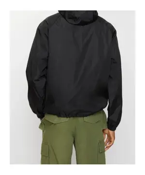 Burberry Zipped Hooded Bomber Jacket With Logo Patch